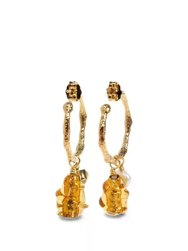 FORTE_FORTE Pearl-embellished Hoop Earrings