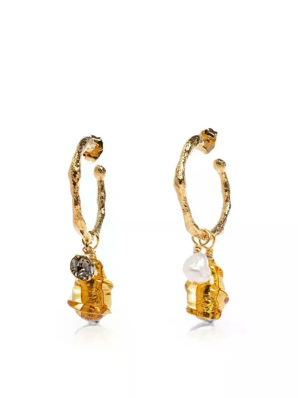 FORTE_FORTE Pearl-embellished Hoop Earrings