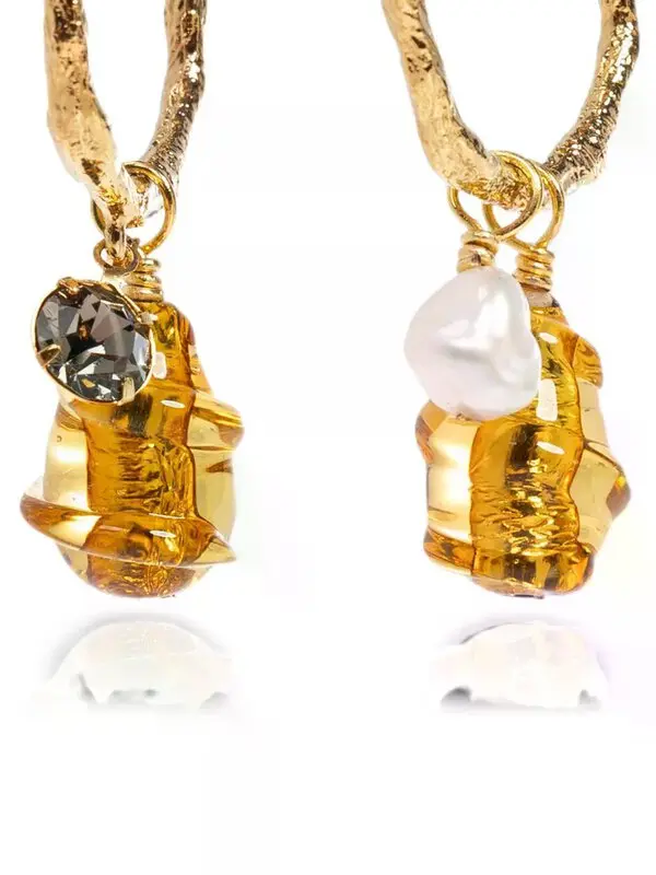 FORTE_FORTE Pearl-embellished Hoop Earrings