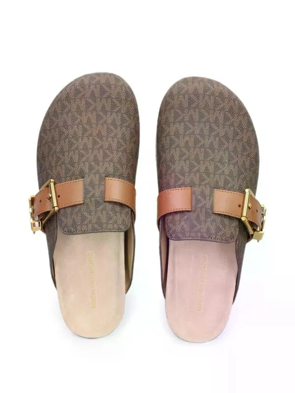Michael Kors Monogram-pattern Buckle-fastening Mules
