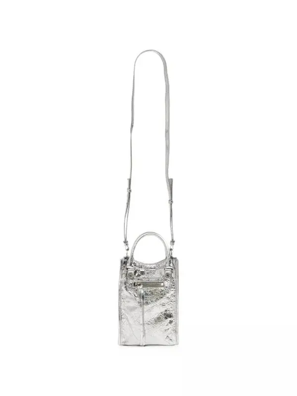 Balenciaga Mini Le City Leather Tote Bag - Silver