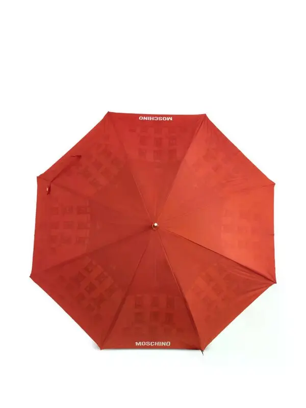 Moschino Logo-print Curved-handle Umbrella - Red
