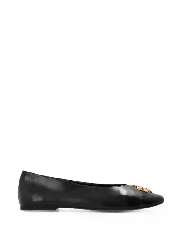 Tory Burch Charlie Logo-plaque Ballet Flats - Black