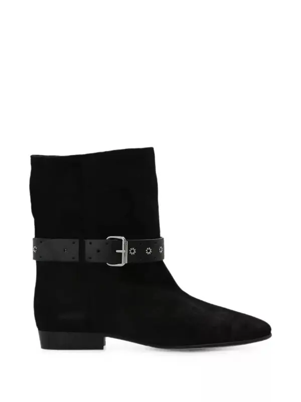 Isabel Marant Étoile Reena Eyelet-embellished Ankle Boots - Black