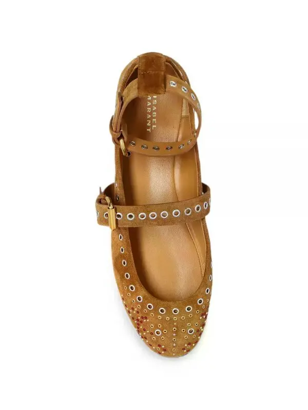 Isabel Marant Étoile Ylza Eyelet-embellished Ballet Flats