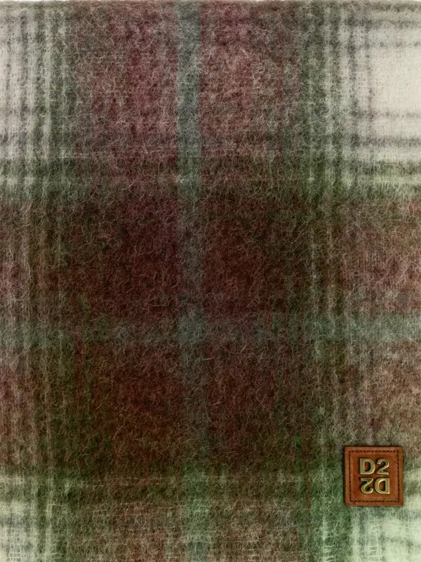 Dsquared2 Checked Fringed Scarf - Red