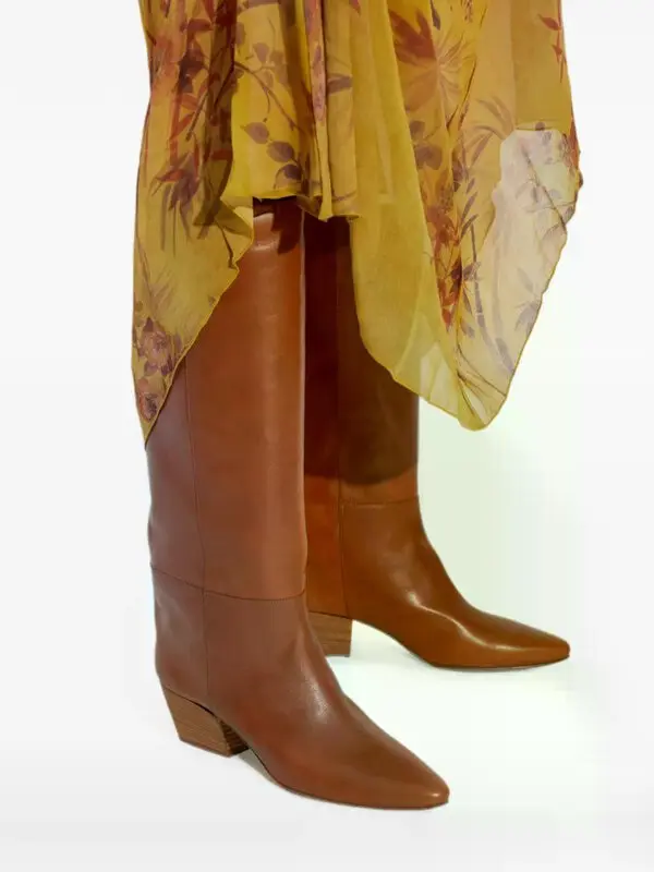 FORTE_FORTE Pointed-toe Leather Boots