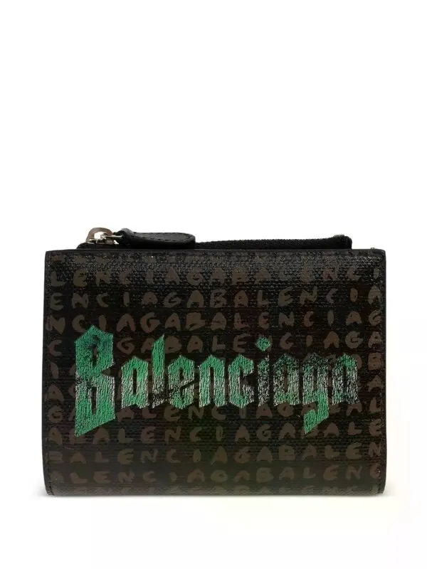 Balenciaga Logo-print Bifold Wallet - Black