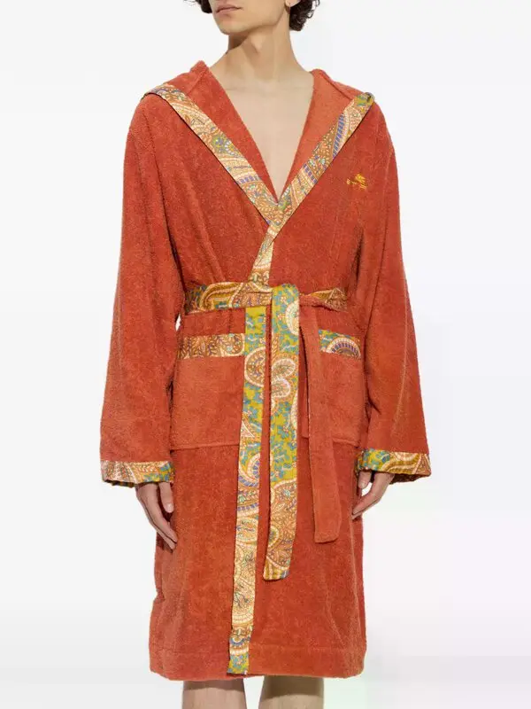 Etro Paisley-trim Hooded Bathrobe