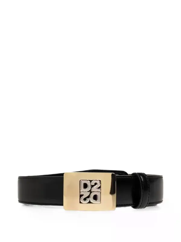 Dsquared2 Logo-plaque Leather Belt - Black