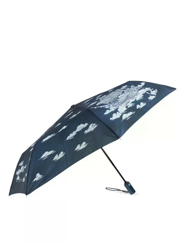 Moschino Cloud-print Folding Umbrella - Blue