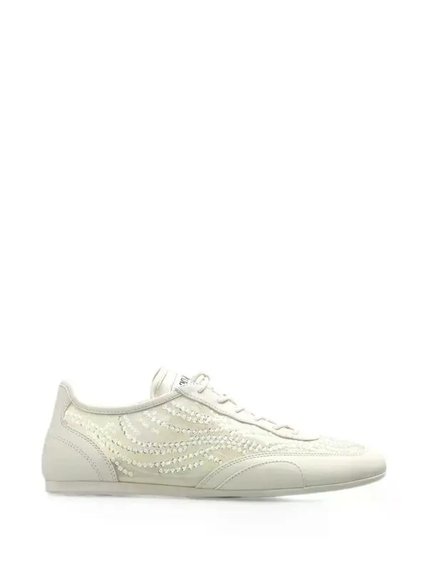 JIMMY CHOO Sunny F Sequin-embellished Sneakers - Neutrals