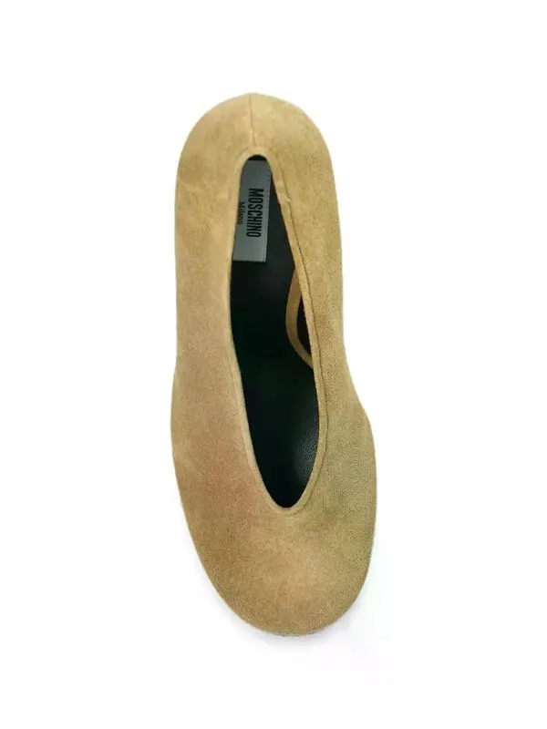 Moschino Suede V-cut Pumps - Neutrals