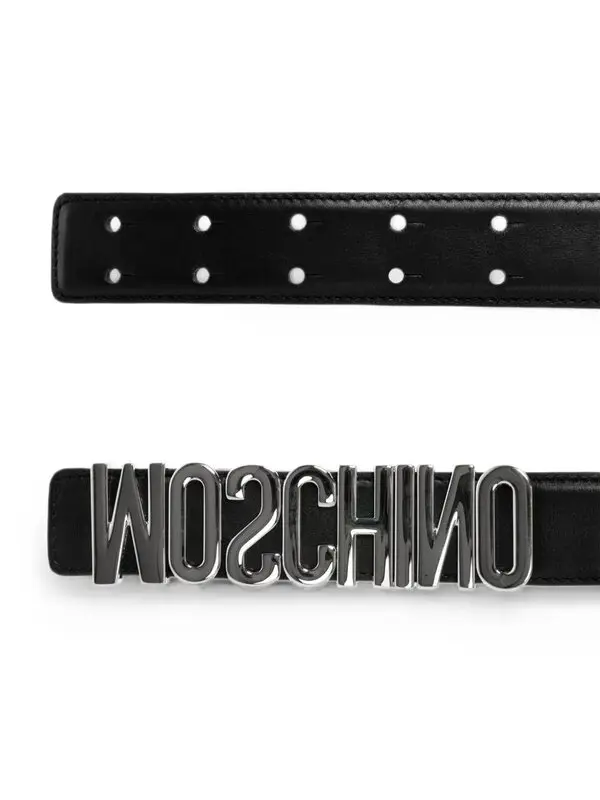 Moschino Logo-plaque Leather Belt
