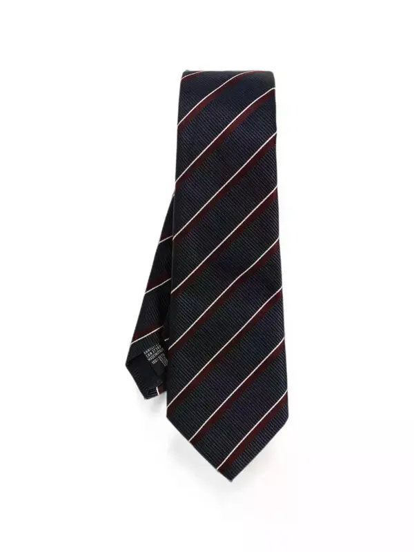 Giorgio Armani Silk Striped Tie - Blue