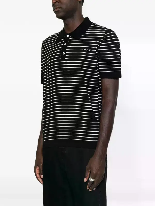 A.p.c. Striped Short-sleeve Polo Shirt