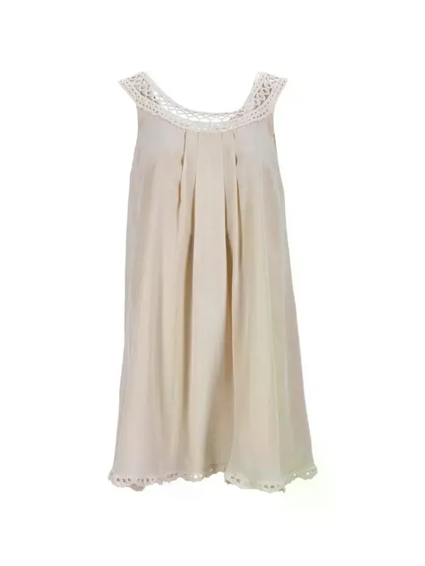 TEMPERLEY LONDON Swiss Dot Lace-strap Dress - Neutrals