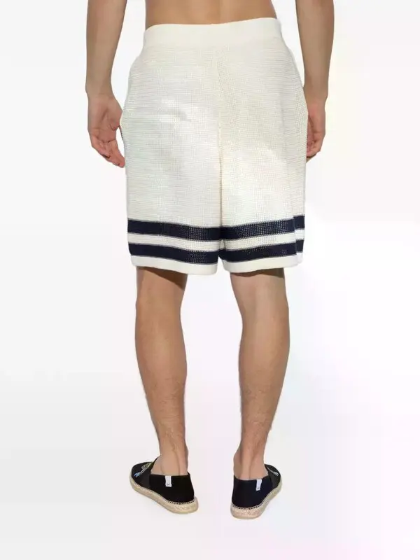 Kenzo Stripe-trim Decorative-weave Shorts