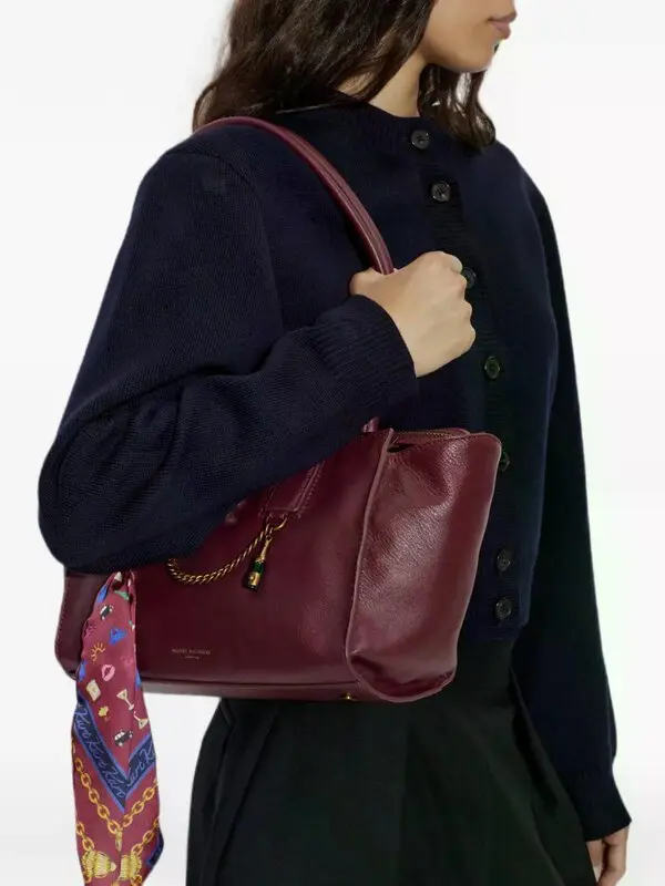 Kurt Geiger Sloane Small Tote Bag With Scarf Detail - Red