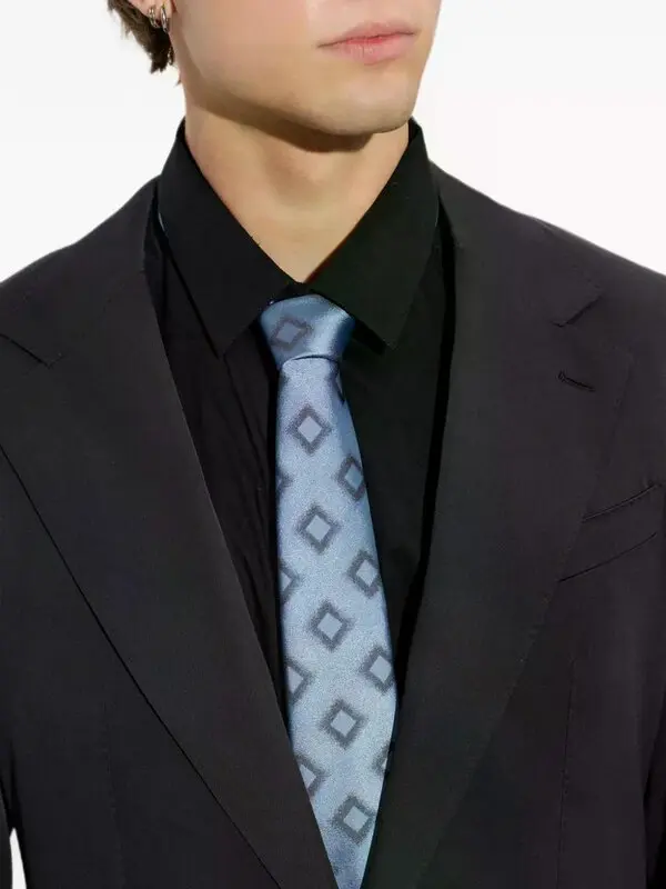 Giorgio Armani Geometric-print Silk Tie