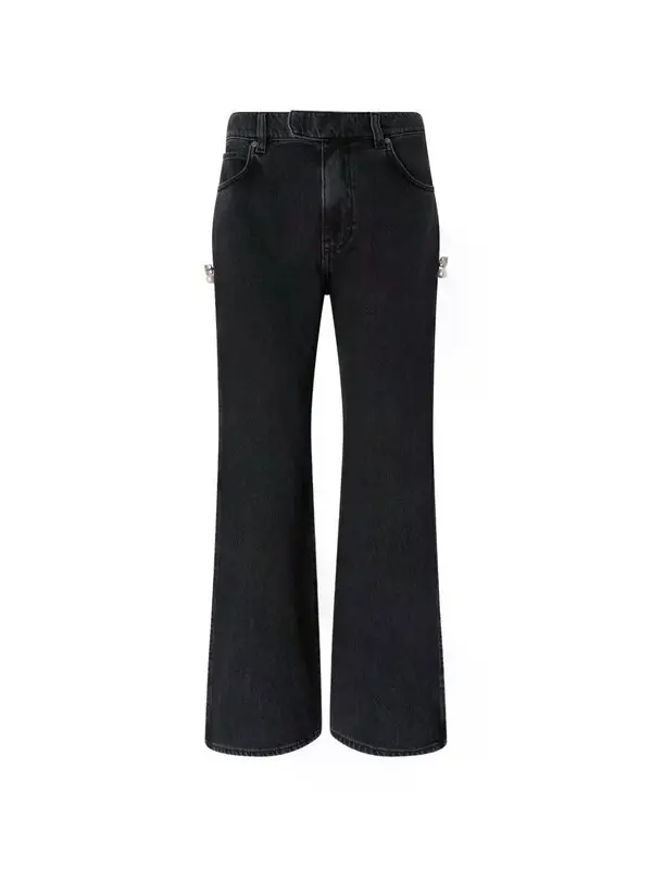 Pinko Side-slit Embellished Jeans - Black