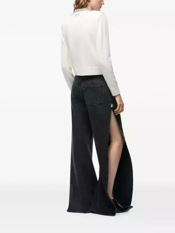 Pinko Side-slit Embellished Jeans