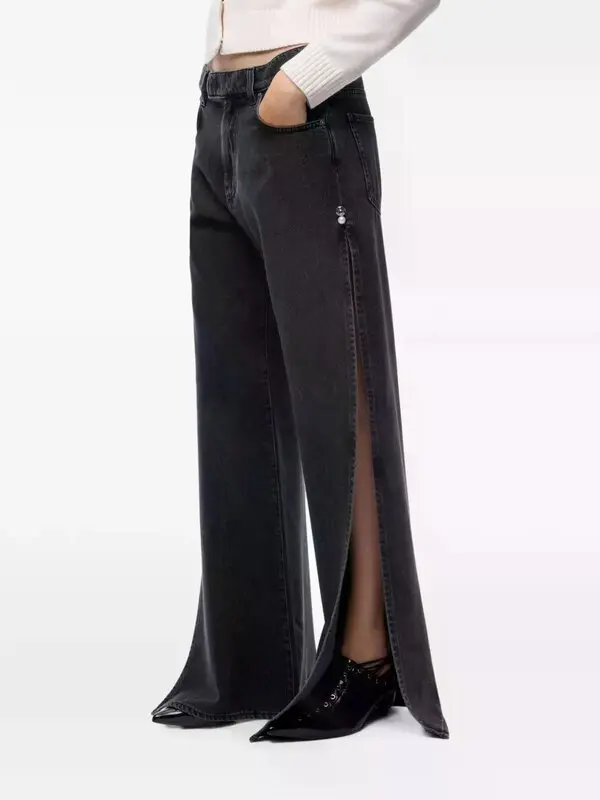 Pinko Side-slit Embellished Jeans