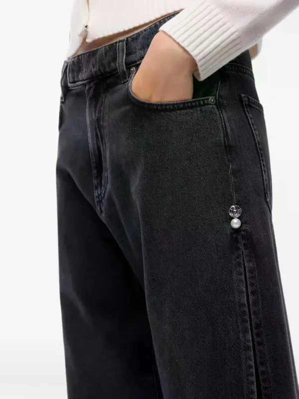 Pinko Side-slit Embellished Jeans