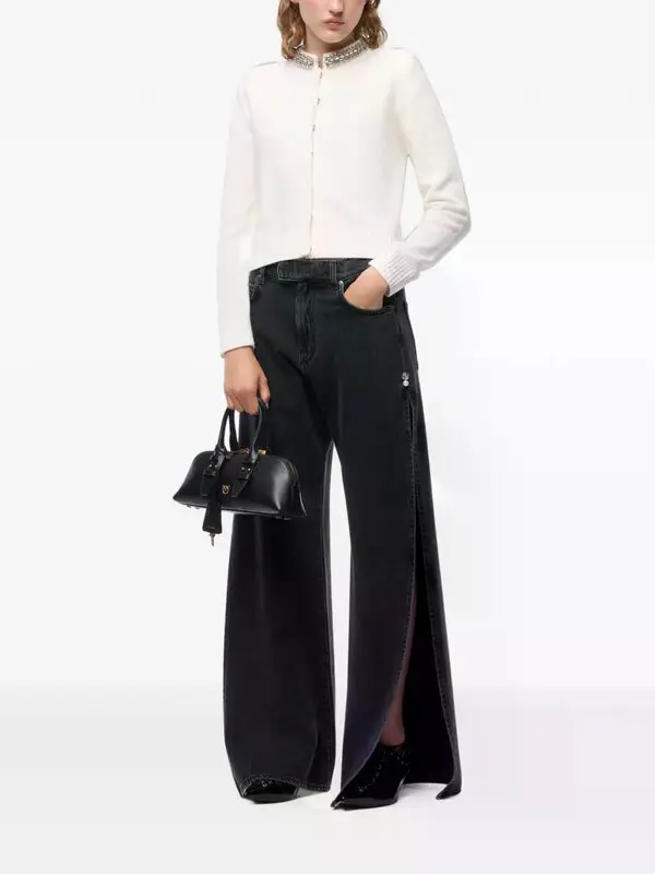 Pinko Embellished Side-slit Jeans - Black