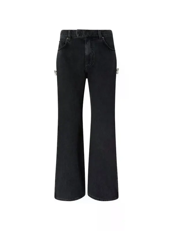Pinko Embellished Side-slit Jeans - Black