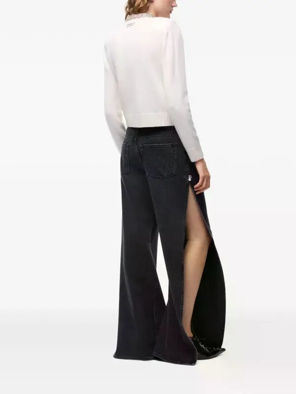 Pinko Embellished Side-slit Jeans