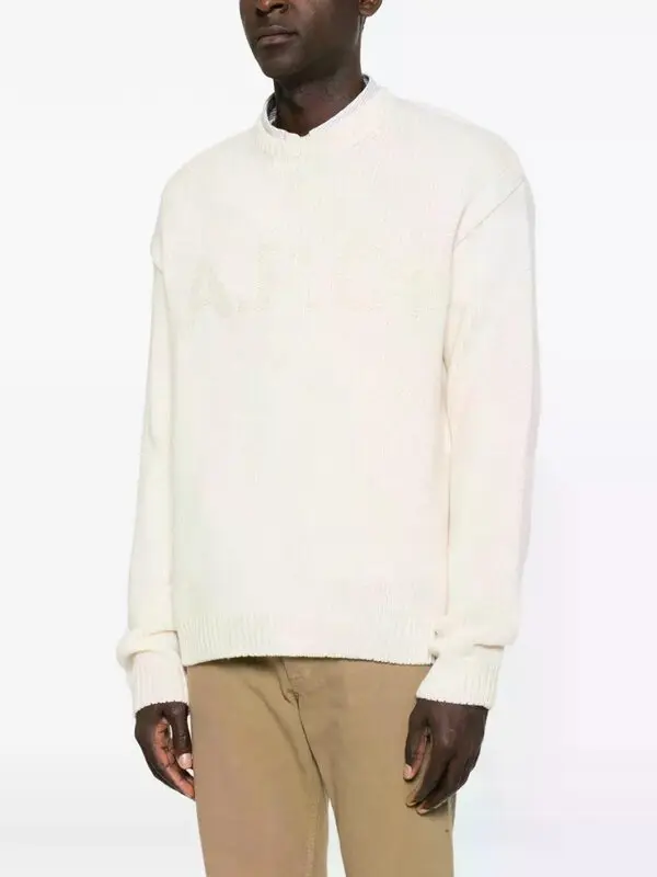A.p.c. Logo-intarsia Ribbed-knit Sweater