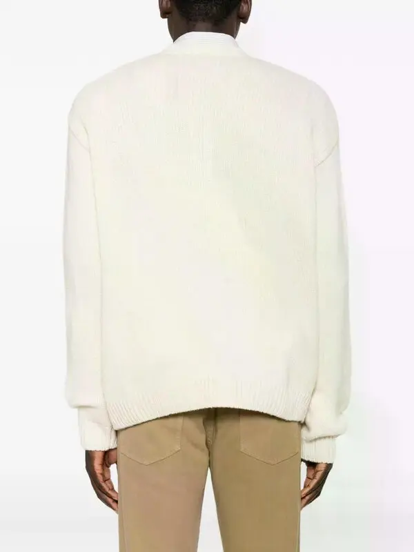 A.p.c. Logo-intarsia Ribbed-knit Sweater