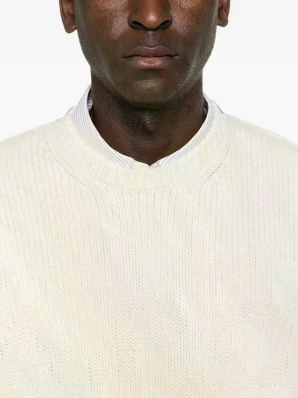 A.p.c. Logo-intarsia Ribbed-knit Sweater