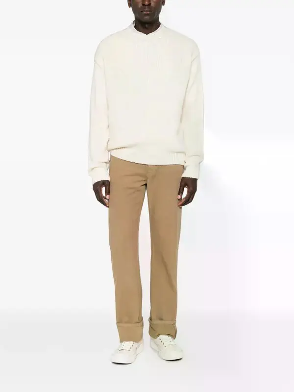 A.p.c. Logo Intarsia Ribbed Knit Sweater