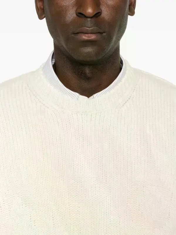 A.p.c. Logo Intarsia Ribbed Knit Sweater