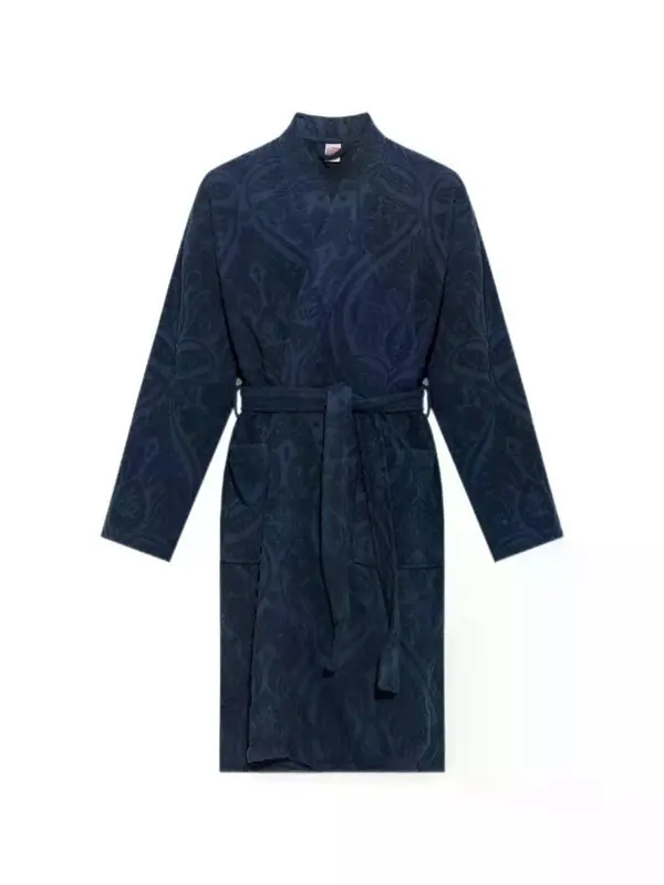 Etro Paisley-jacquard Bathrobe - Blue