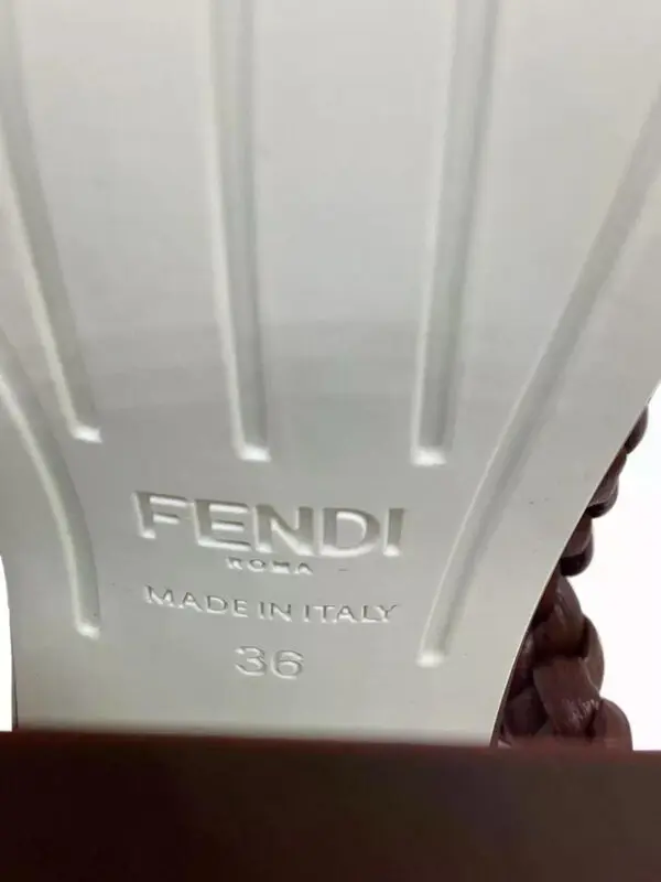 Fendi Arco Braided Leather Sandals