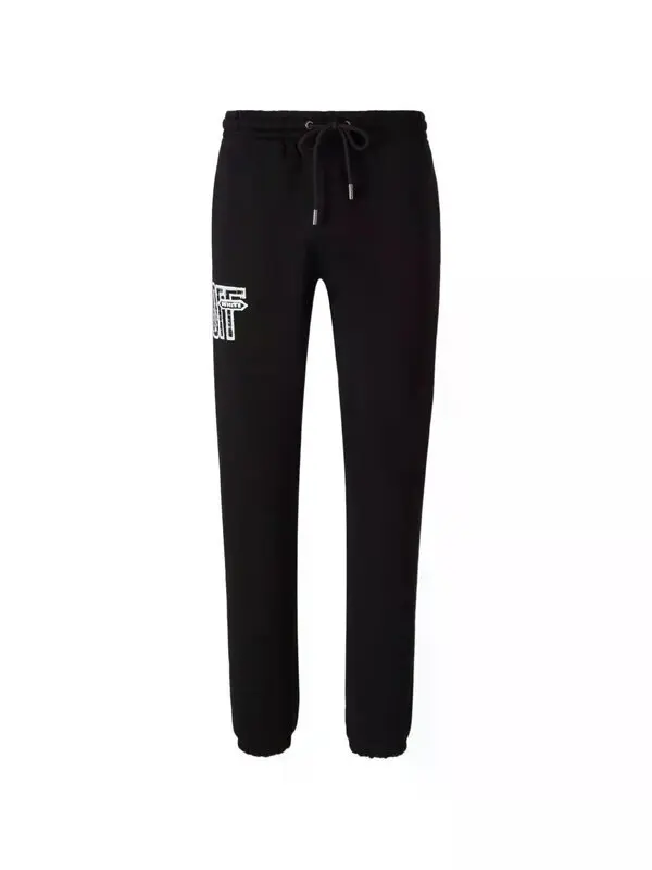 Off-White Motion Arrow Cuffed Logo-print Track Pants - Black