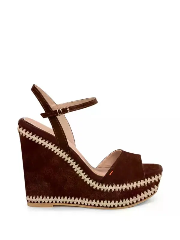 Santoni Tillie Whipstitch-trim Sandals - Brown