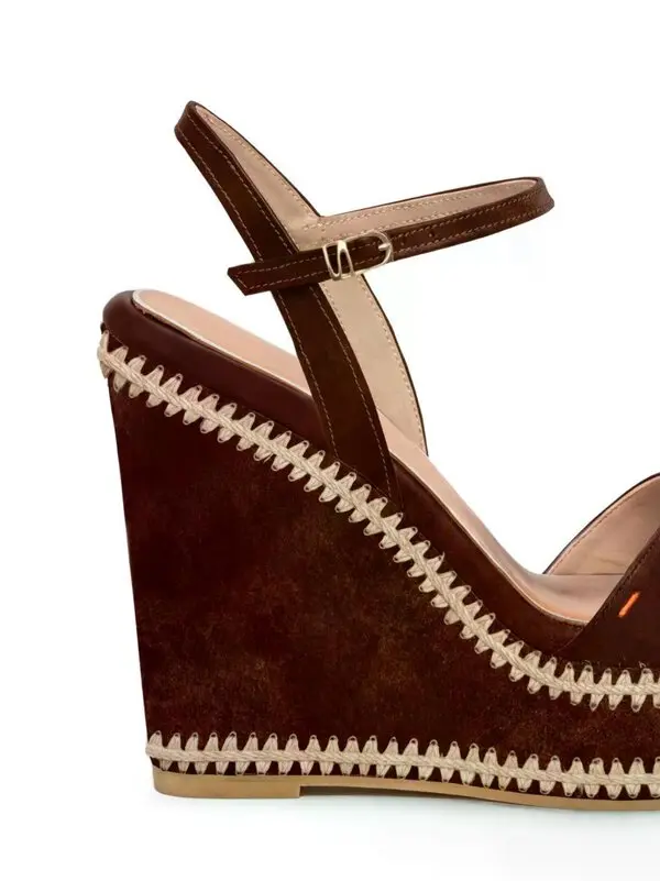Santoni Tillie Whipstitch-trim Sandals - Brown