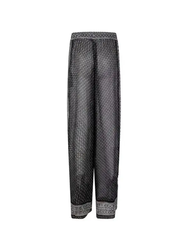 Ermanno Scervino Crystal-embellished Geometric-print Trousers