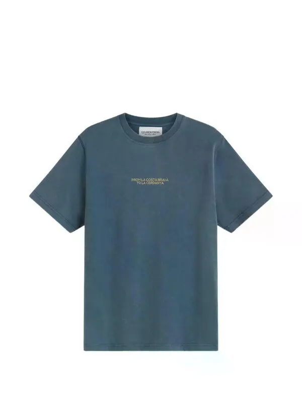 LES HÉRITIERS Slogan-print T-shirt - Blue