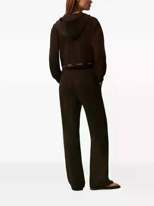 Calvin Klein Logo-waistband Pintuck-detail Track Pants - Brown