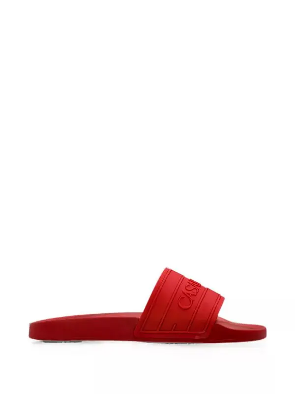 Casablanca Logo-embossed Slides - Red