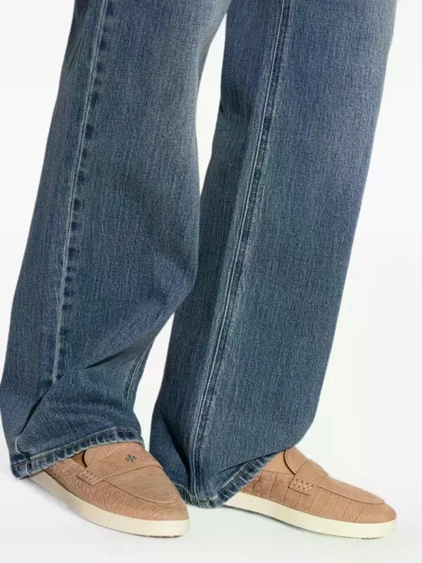 Tory Burch Croc-effect Leather Loafers