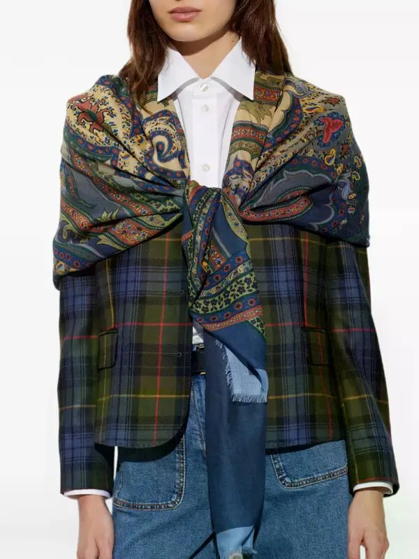 Etro Paisley-pattern Frayed Scarf