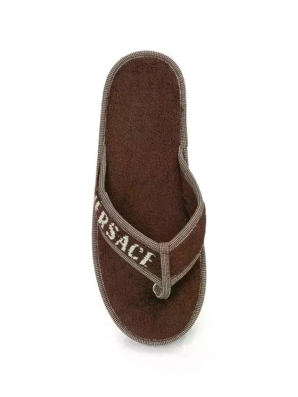 Versace Logo-embroidered Terry Flip Flops