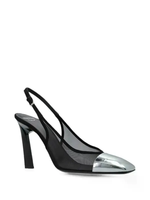 Emporio Armani Mesh-panelled Cap-toe Pumps