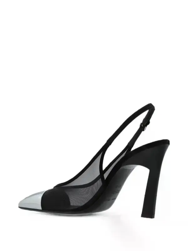 Emporio Armani Mesh-panelled Cap-toe Pumps